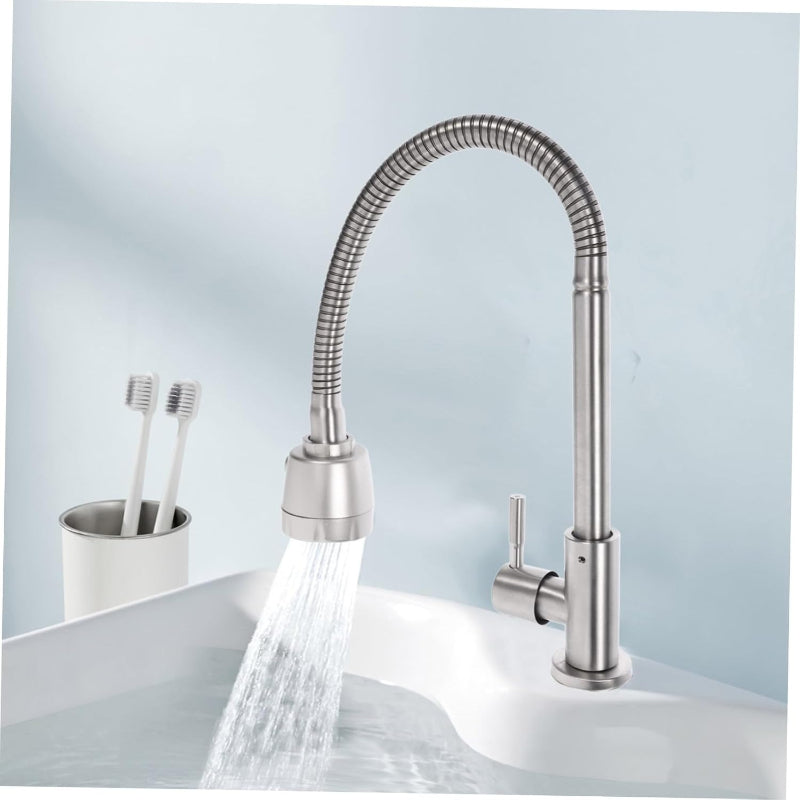 Flexible Neck Faucet with Dual Water Flow in Stainless Steel – Burhani ...