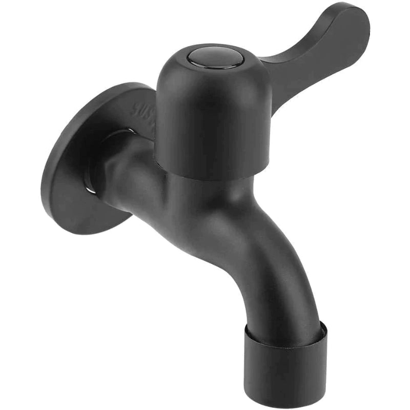Single Bib Tap Black in Stainless Steel – Burhani Sanitary